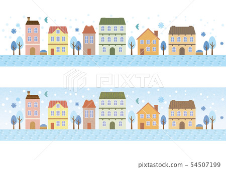 Winter townscape horizontal - Stock Illustration [54507199] - PIXTA