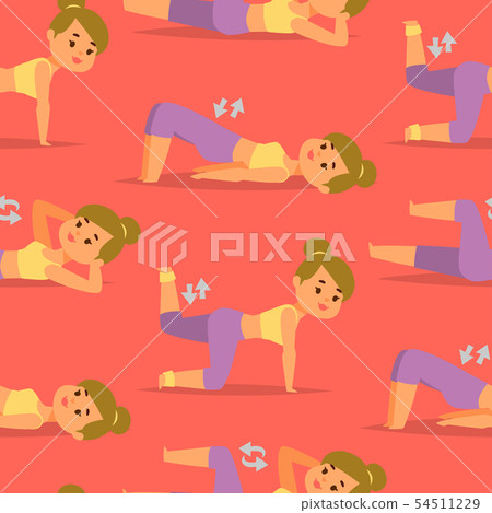 Woman home workout vector exercising at home... - Stock Illustration ...
