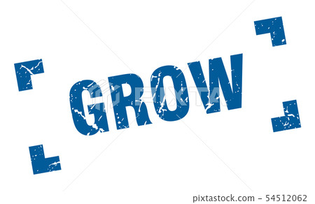 grow stamp. grow square grunge sign. grow - Stock Illustration ...