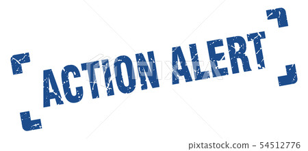 action alert stamp. action alert square grunge - Stock Illustration ...