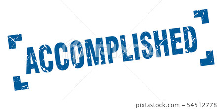accomplished stamp. accomplished square grunge - Stock Illustration ...