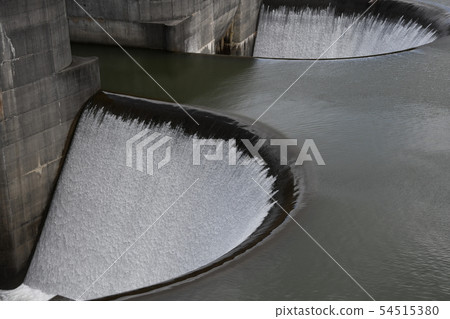 Blue soil dam semi-circular water supply port - Stock Photo [54515380 ...