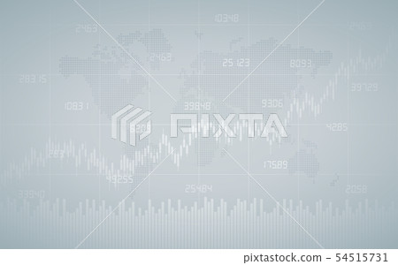 trend line graph and world map in stock market - Stock Illustration ...