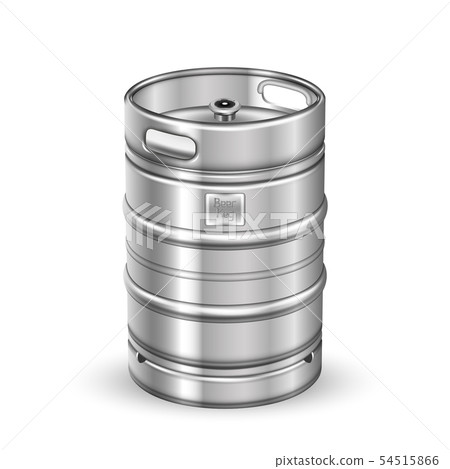 Classic Stainless Steel Beer Keg Barrel Vector - Stock Illustration ...