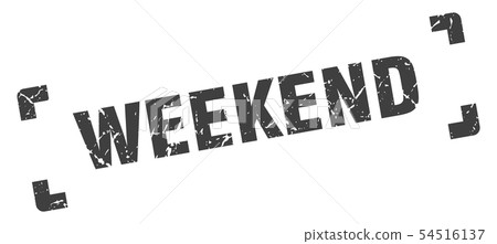 weekend stamp. weekend square grunge sign. weekend - Stock Illustration ...