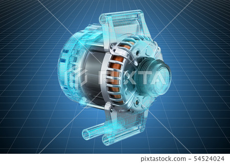 Visualization 3d cad model of starter - Stock Illustration [54524024 ...