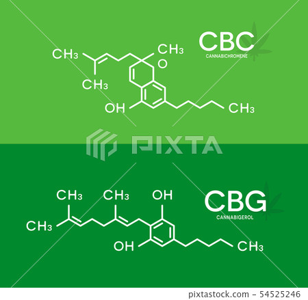 CBC and CBG formula. Cannabichromene and... - Stock Illustration ...
