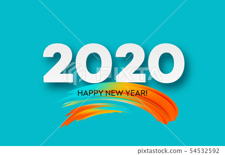 Happy New Year 2020. Lettering greeting... - Stock Illustration ...