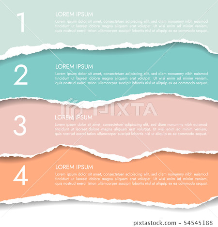 Set of four color infographics of torn paper with-插圖素材 [54545188] - PIXTA圖庫