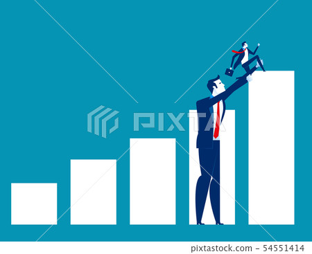Big business helped small business to success. - Stock Illustration ...
