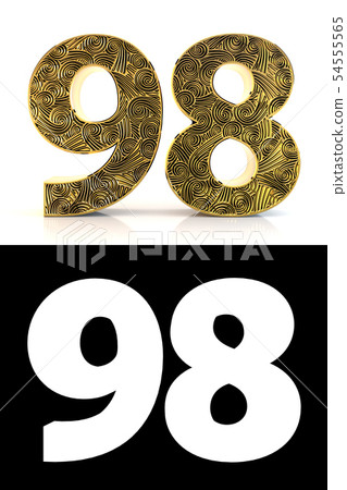 Golden number ninety-eight years style Zentangle - Stock Illustration ...