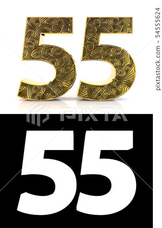 Golden number fifty-five years style Zentangle - Stock Illustration ...