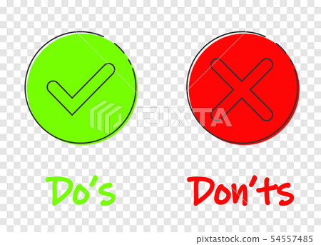 Do s and don ts sign icon in flat style. Like,... - Stock Illustration ...
