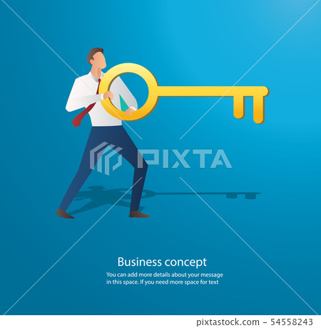 businessman holding the big key - Stock Illustration [54558243] - PIXTA