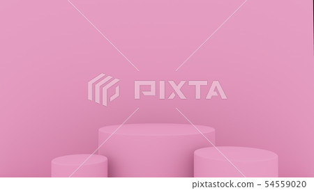 3d abstract background render. Pink platform... - Stock Illustration ...