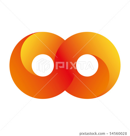 Orange infinity symbol icon. 3D-like gradient... - Stock Illustration ...