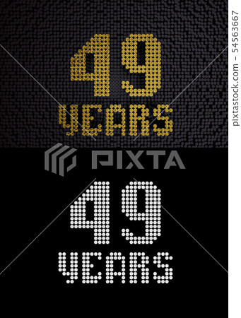 Golden number forty-nine years. 3D render - Stock Illustration ...
