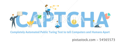 CAPTCHA. Concept with keywords, letters and... - Stock Illustration ...