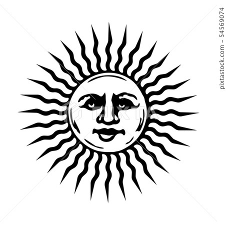 Sun with face (fairy tale, myth, fable)... - Stock Illustration ...