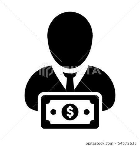 Cash icon vector male user person profile avatar - Stock Illustration ...
