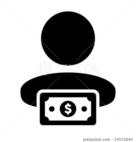 Cash icon vector male user person profile avatar - Stock Illustration ...