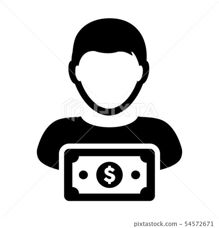 Cash icon vector male user person profile avatar - Stock Illustration ...