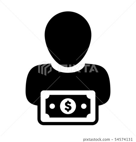 Money icon vector male user person profile avatar - Stock Illustration ...