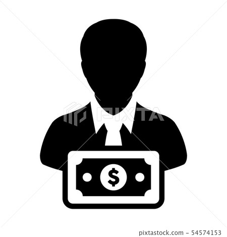Finance icon vector male user person profile - Stock Illustration ...