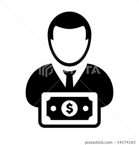 Money icon vector male user person profile avatar - Stock Illustration ...