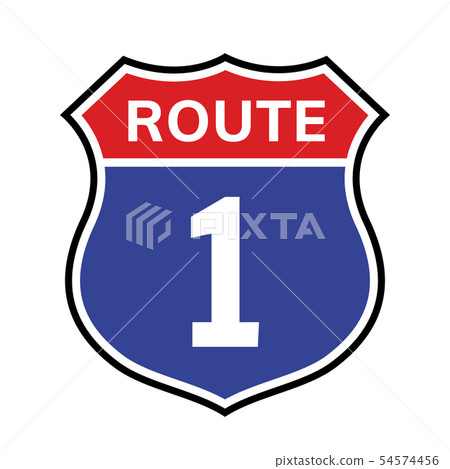 1 route sign icon. Vector road 1 highway... - Stock Illustration ...