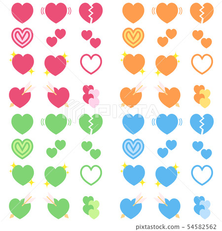 4 color heart mark set 2 - Stock Illustration [54582562] - PIXTA
