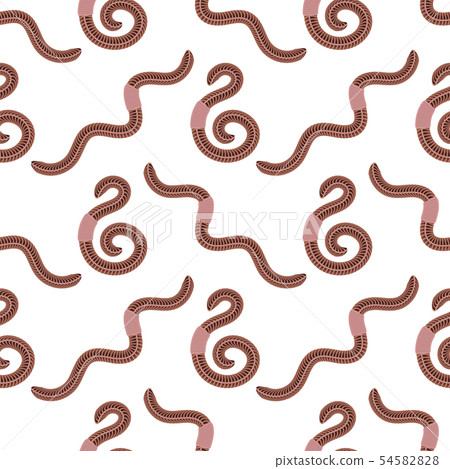 Animal Earth Red Worms for Fishing Seamless... - Stock Illustration ...