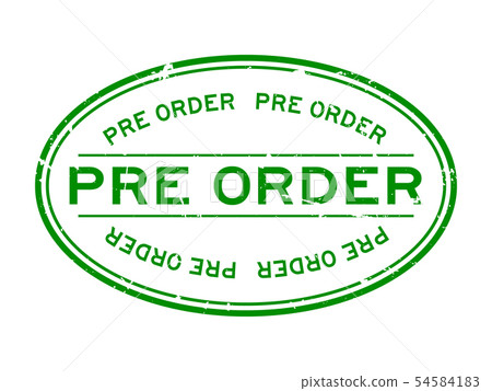 Grunge green pre order word oval rubber seal stamp - Stock Illustration ...