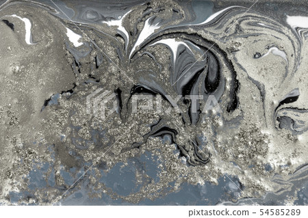 Marbling pattern. Golden powder marble liquid... - Stock Illustration ...