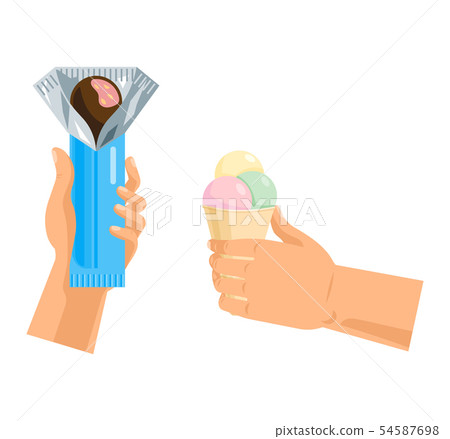 Hands offers sweetness with cake vector arm... - Stock Illustration ...