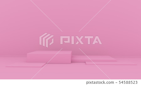 3d abstract background render. Pink platform... - Stock Illustration ...