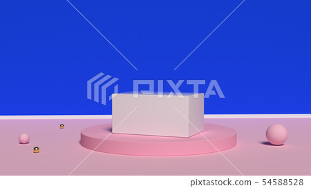 3d abstract background render. Pink platform... - Stock Illustration ...