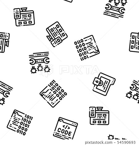 Coding System Vector Seamless Pattern - Stock Illustration [54590693 ...