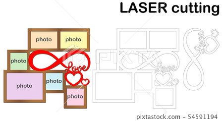 Frame for photos with inscription 'Love' for... - Stock Illustration ...