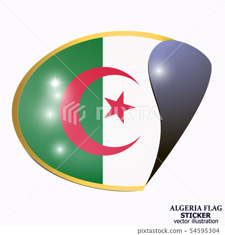 Bright sticker with flag of Algeria.... - Stock Illustration [54595304 ...
