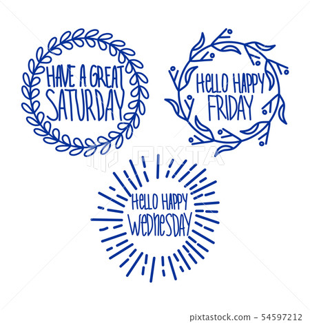 Vector hand lettering set of the days of the week - Stock Illustration ...