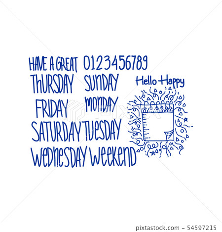 Vector hand lettering set of the days of the week - Stock Illustration ...