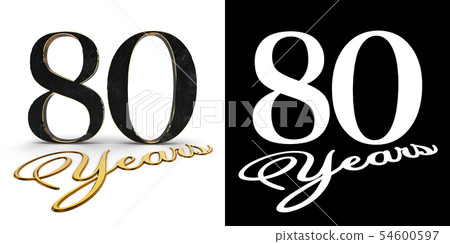 Golden number eighty (number 80) and the - Stock Illustration [54600597 ...