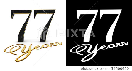 Golden number seventy seven (number 77) and the - Stock Illustration ...
