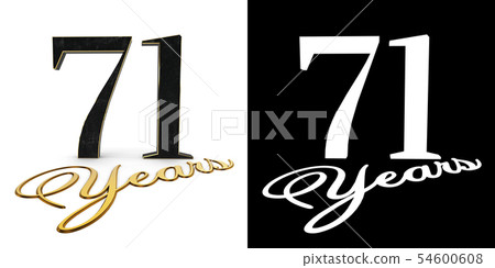 Golden number seventy one (number 71) and the - Stock Illustration ...