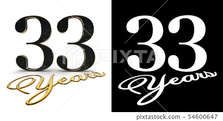 Golden number thirty three (number 33) and the - Stock Illustration ...