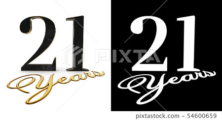 Golden number twenty one (number 21) and the - Stock Illustration ...