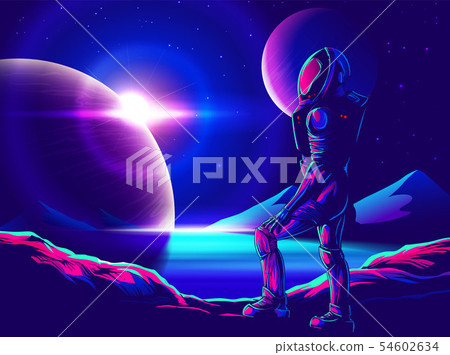 Space Exploration Art in Comic Style - Stock Illustration [54602634 ...