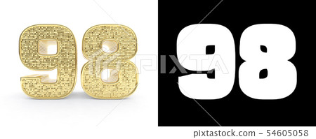 Golden number ninety eight (number 98) on white - Stock Illustration ...