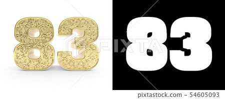 Golden number eighty three (number 83) on white - Stock Illustration ...